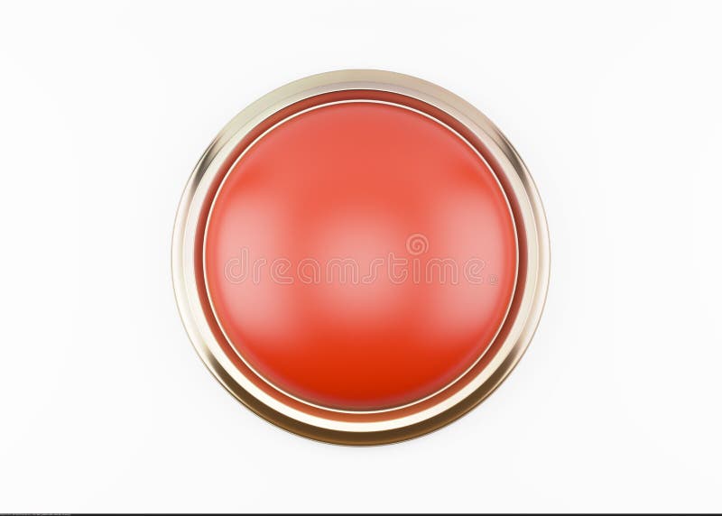 Red Button Isolated on White Stock Illustration - Illustration of click ...