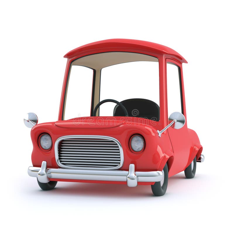 3d Red Cartoon Car Front View Stock Illustration - Illustration of ...
