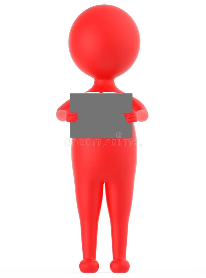 3d Red Character Reading Book Stock Illustration - Illustration of book ...