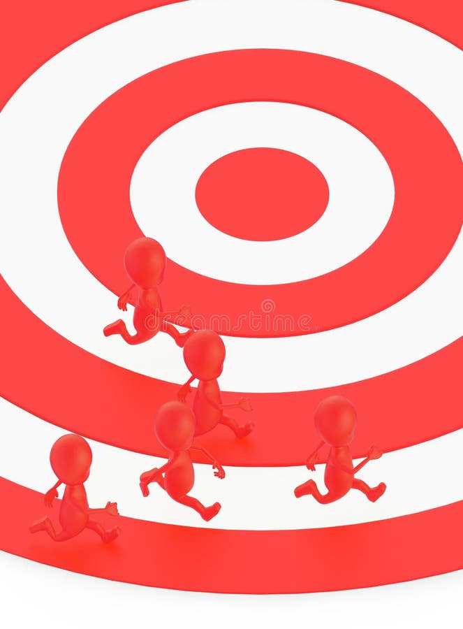 3d Red Character,s Running on a Track Stock Illustration - Illustration ...