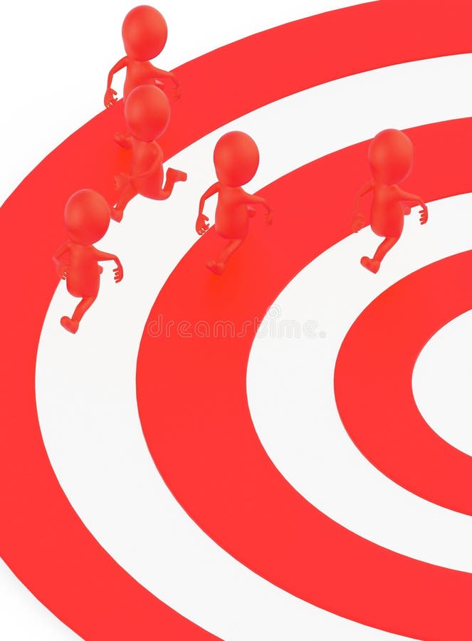 3d Red Character,s Running on a Track Stock Illustration - Illustration ...