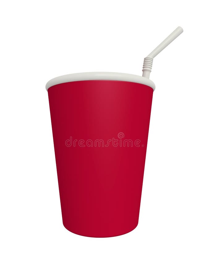 3d red cold drink cup. stock illustration. Illustration of creative ...