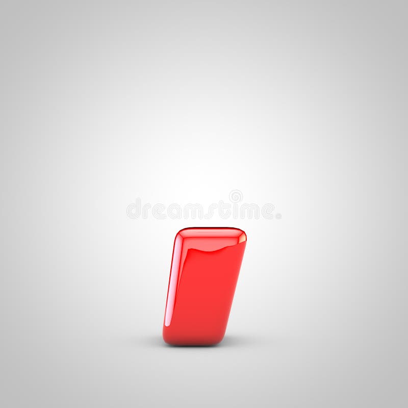 3D Red Coma Symbol Isolated White Background Stock Illustration ...