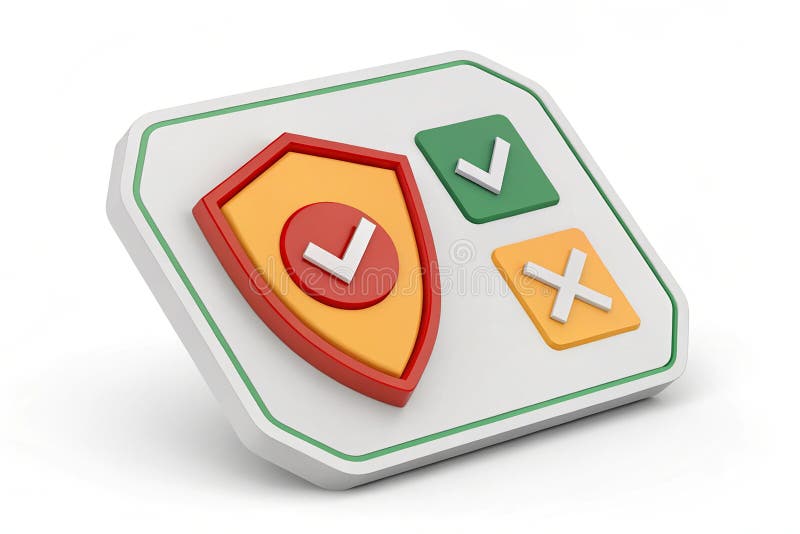 3D Red Cross Wrong Icon on White Background Stock Illustration ...