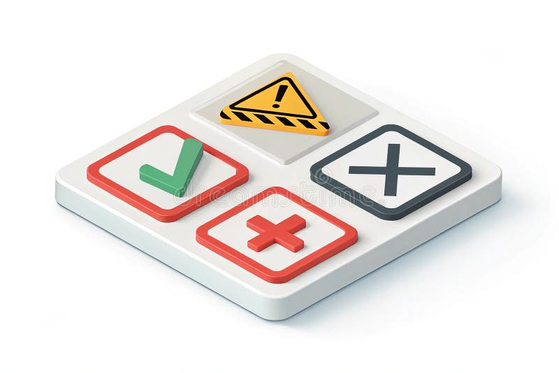3D Red Cross Wrong Icon on White Background Stock Illustration ...