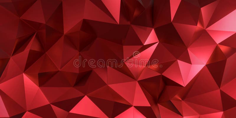 3d Red Crystal Pattern Geometric. Polygon Abstract Triangle Background ...