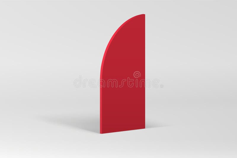 3d Red Curved Wall Realistic Stand for Presentation on White Neutral ...