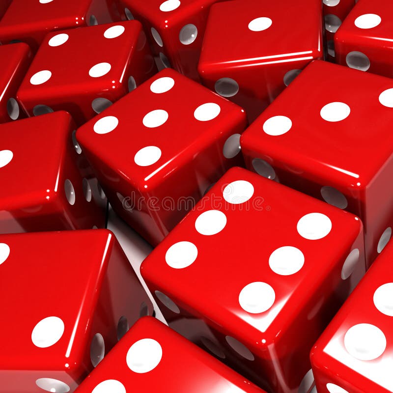 3d Red dice close up stock illustration. Illustration of percent - 41826512