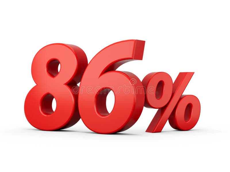 86 Percent Off 3d Sign on White Background Sale Symbol, Special Offer ...