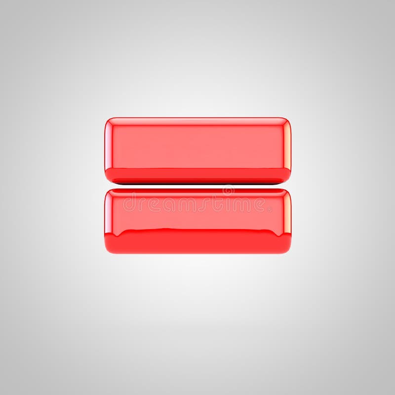 3D Red Equals Symbol Isolated White Background Stock Illustration ...