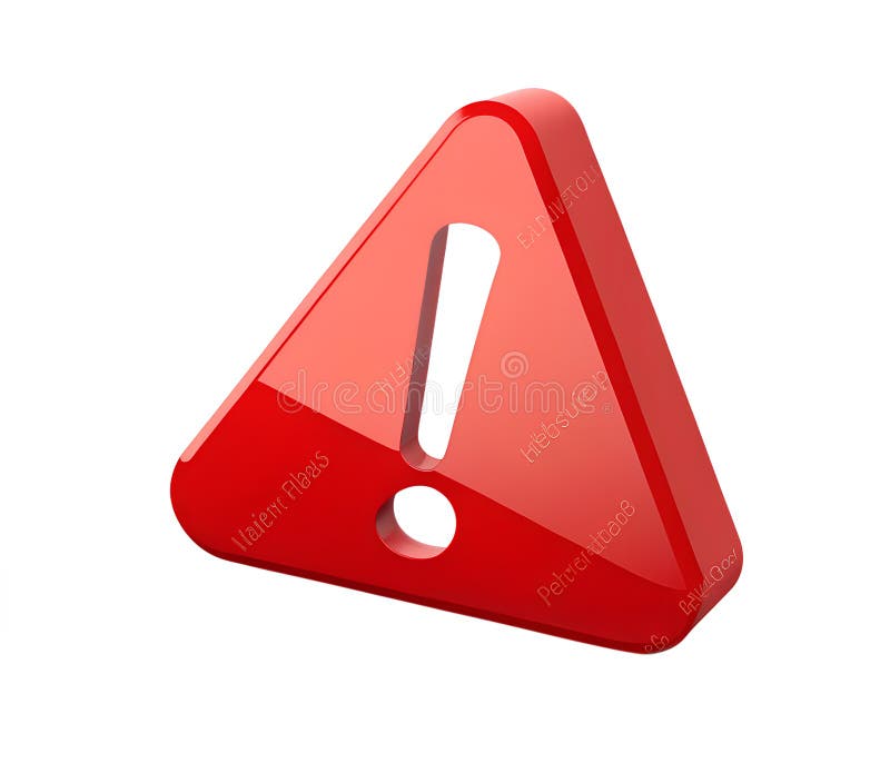 3D Red Exclamation Point Symbol Stock Illustration - Illustration of ...