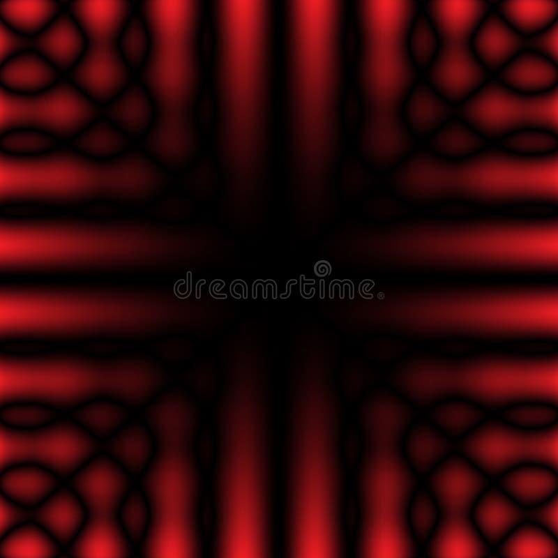 3d Red Fading Neon Light Elements on Black Background. Futuristic ...