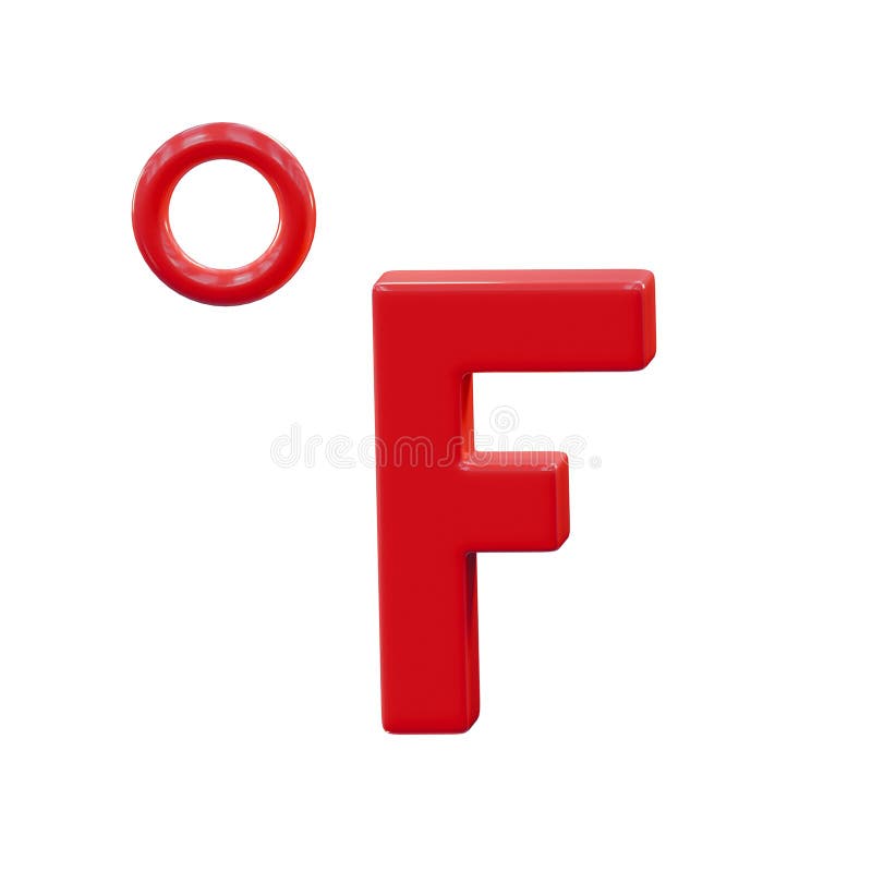 Fahrenheit Symbol Silver Shiny Fahrenheit Symbol High Res Stock Photo
