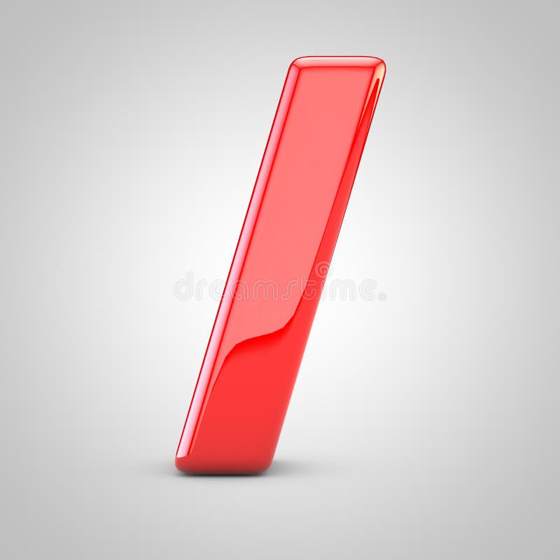 3D Red Forward Slash Symbol Isolated White Background Stock ...