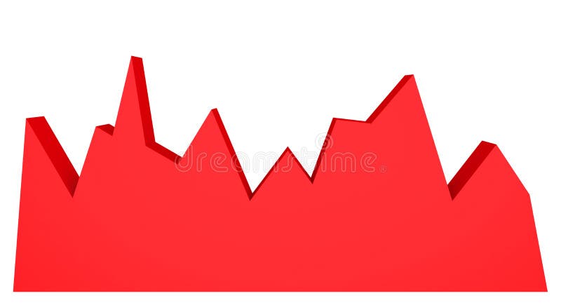 3d Red Graph on White Background. Abstract Chart Stock Illustration ...
