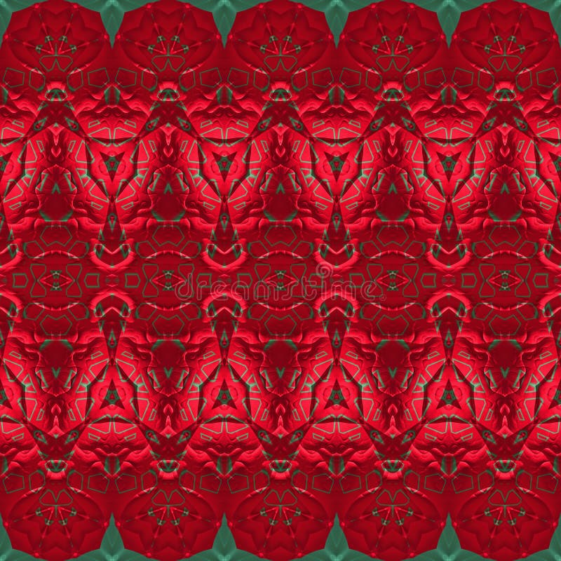 3d Red Green Geometric Pattern Stock Illustration - Illustration of ...