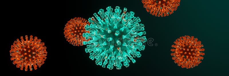 3D Red and Green Spiked Virus Stock Illustration - Illustration of ...