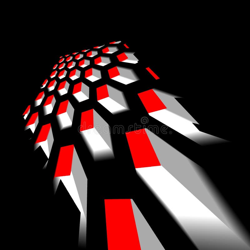 Exploding 3D View of Many White and Red Teeth Stock Illustration ...