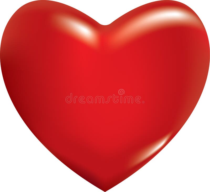 3d Vector Heart With Cardiogram Reflection Icon Stock Vector