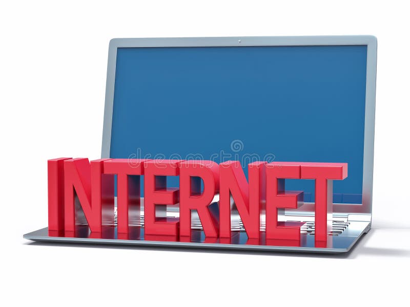 3D Red Internet Word stock illustration. Illustration of screen - 67064037