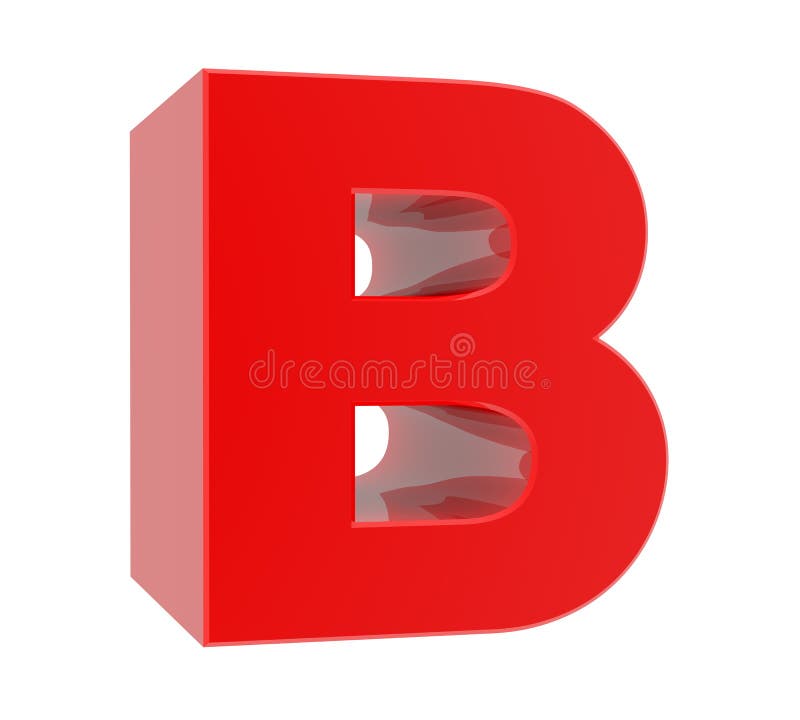 3d Red Letter B Collection on White Background Stock Illustration ...