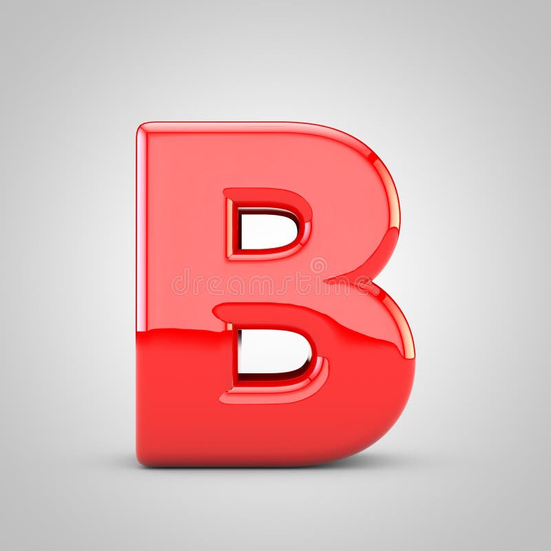 3D Red Letter B Uppercase Isolated White Background Stock Illustration ...