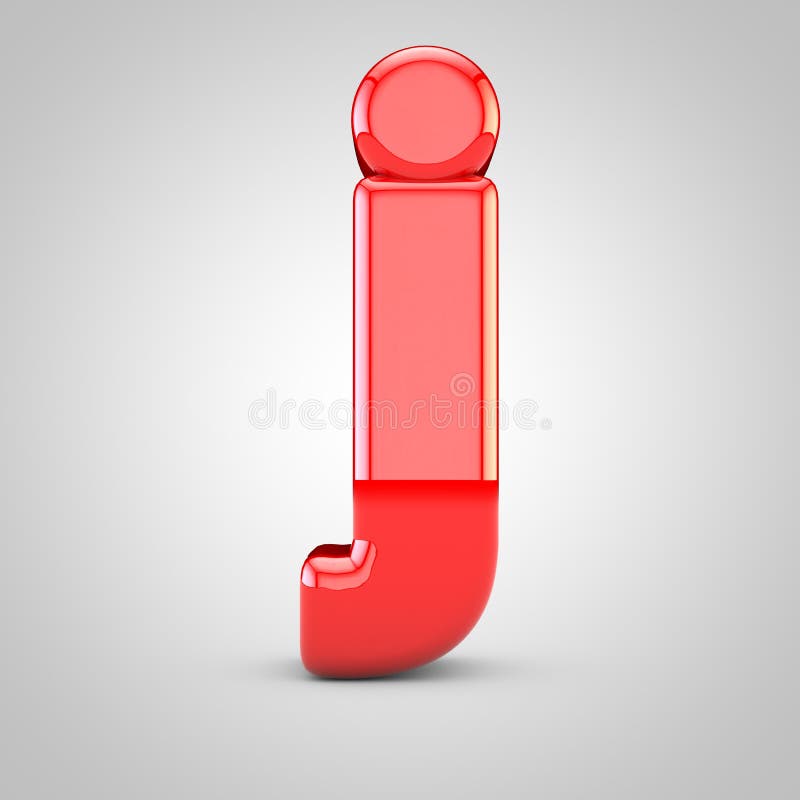 3D Red Letter J Lowercase Isolated White Background Stock Illustration ...