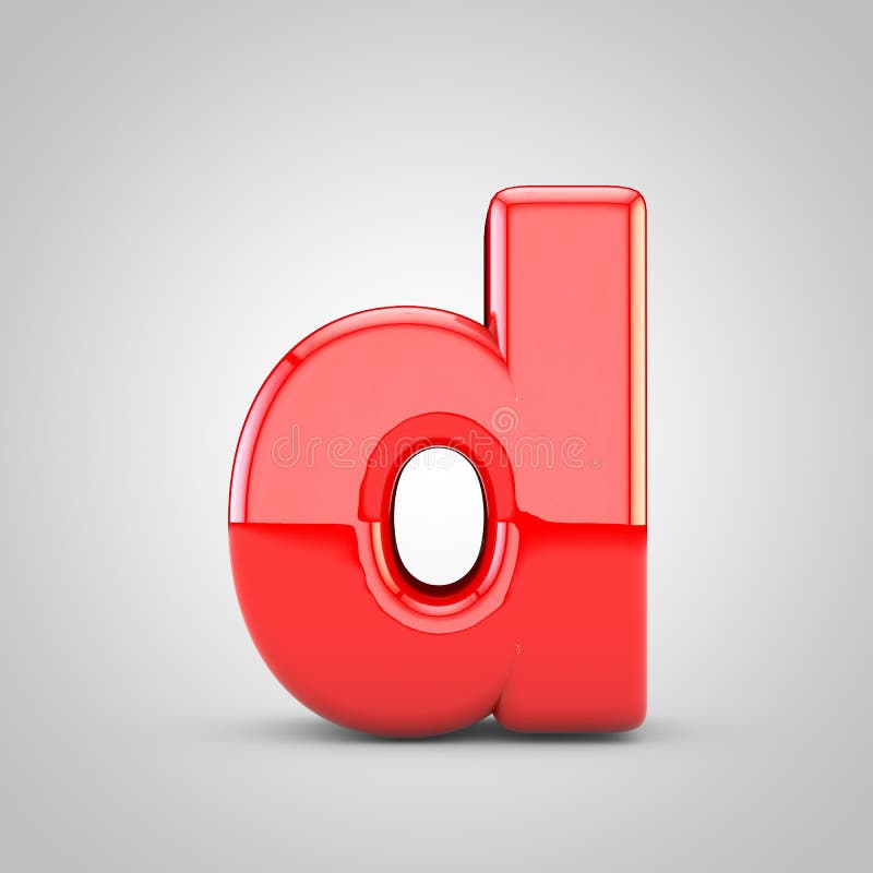 3D Red Letter D Lowercase Isolated White Background Stock Illustration ...