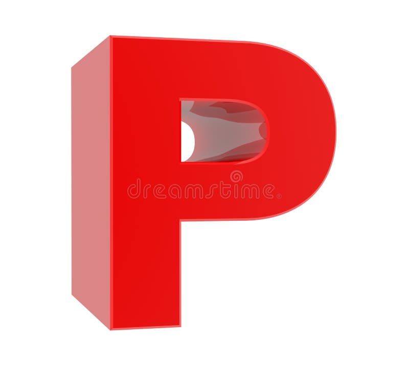 3d Red Letter P Collection on White Background Stock Illustration ...