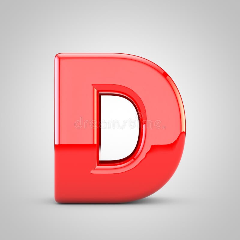 3D Red Letter D Uppercase Isolated White Background Stock Illustration ...