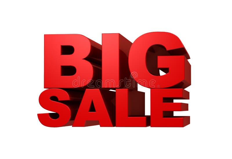 3d Red Letters BIG SALE, 3d Illustration Stock Illustration ...