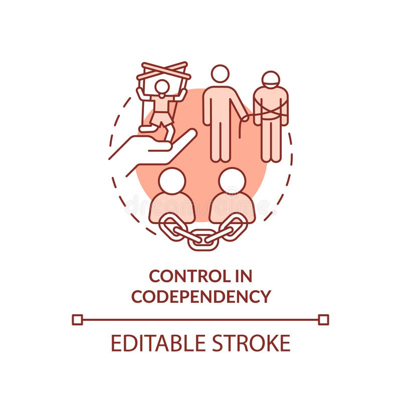 Codependent Relationship Layout with Linear Icon Concept Stock ...