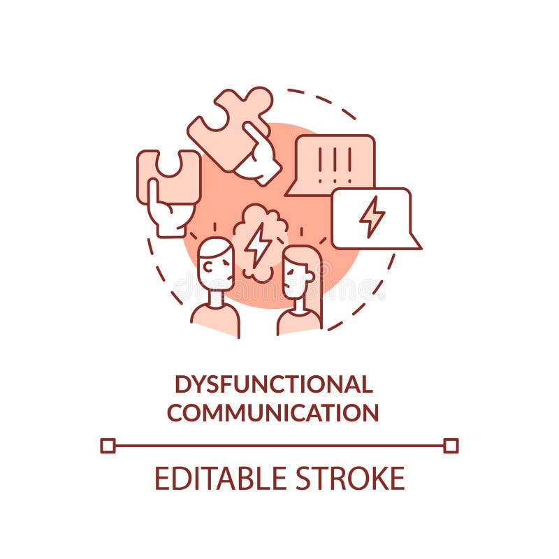 2D Red Linear Icon Dysfunctional Communication Concept Stock Vector ...