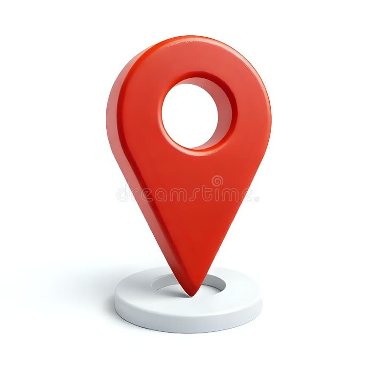 3D Red Map Pin Pointer Isolated on White Background. AI Generated Image. Stock Illustration ...