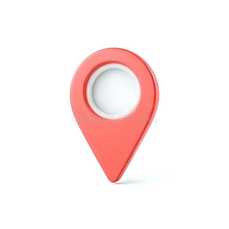 3D Red Map Pin Pointer Isolated on White Background. AI Generated Image. Stock Illustration ...