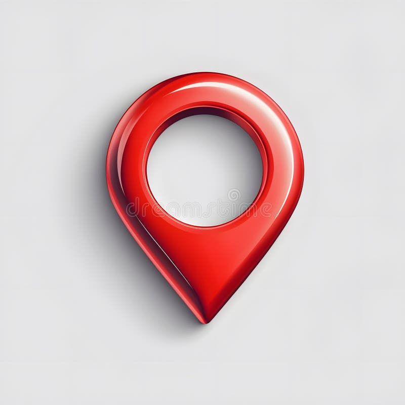 Stylized Red Location Marker with White Center Stock Illustration ...