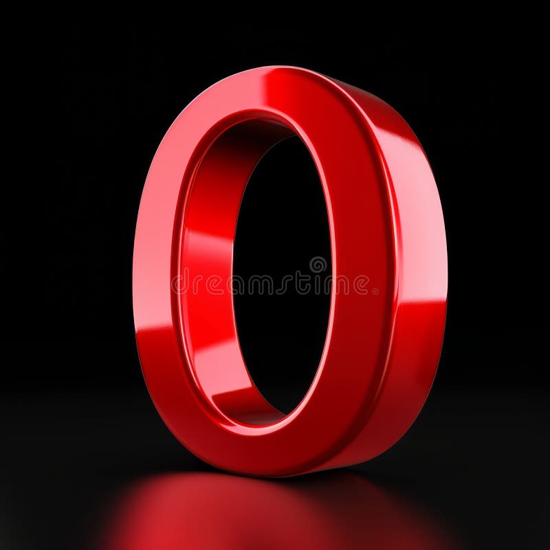 A 3D Red Metallic Number Zero Illustration in a Visually Appealing Way ...