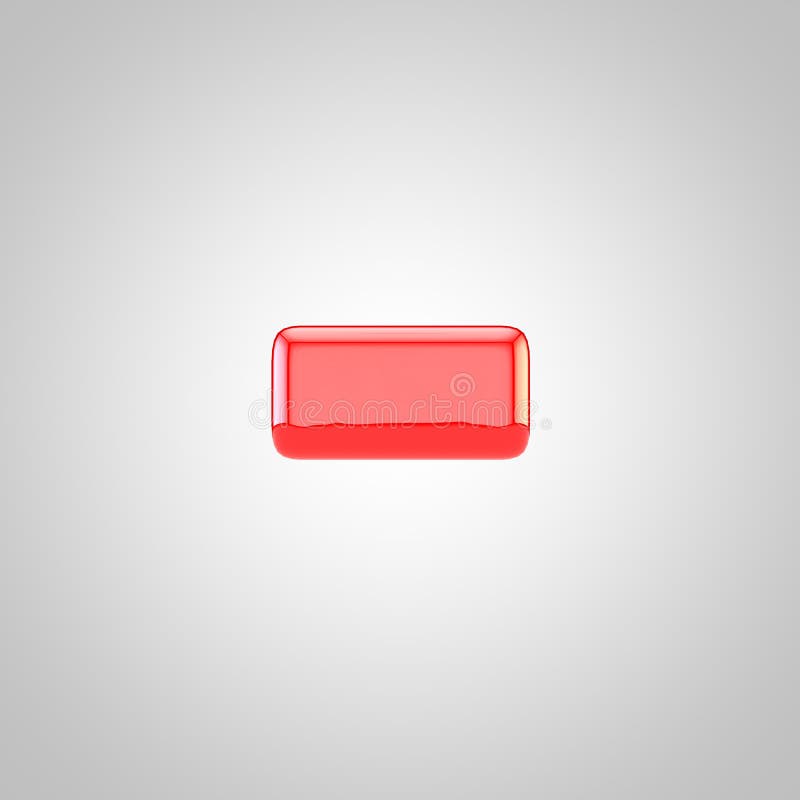 3D Red Minus Symbol Isolated White Background Stock Illustration ...