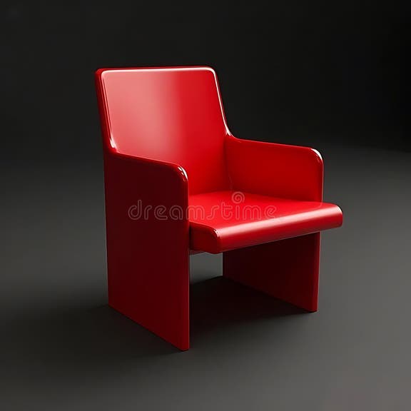 3D Red Modern Chair Illustration Stock Illustration - Illustration of ...