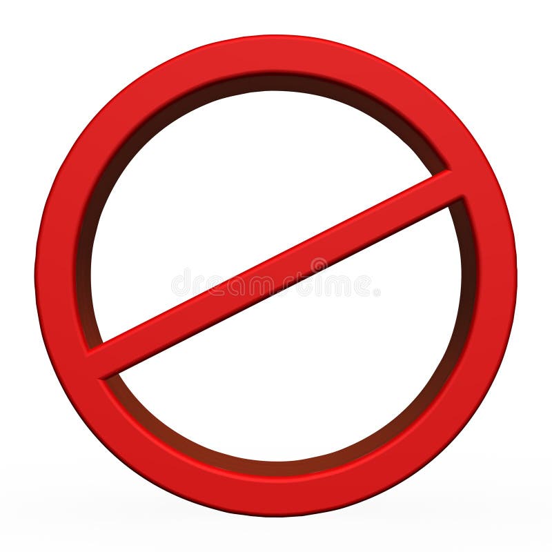 3D Red No sign stock photo. Illustration of block, dimensional - 132649790