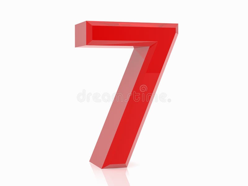 3d red number 7 stock illustration. Illustration of math - 158815968
