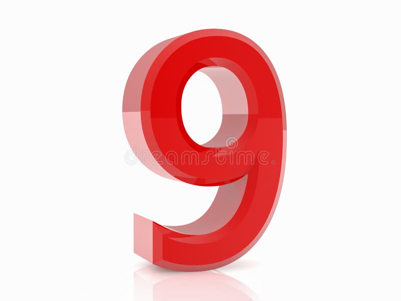 3d red number 9 stock illustration. Illustration of graphic - 158815973