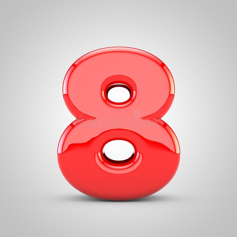 3D Red Number 8 Isolated White Background Stock Illustration ...