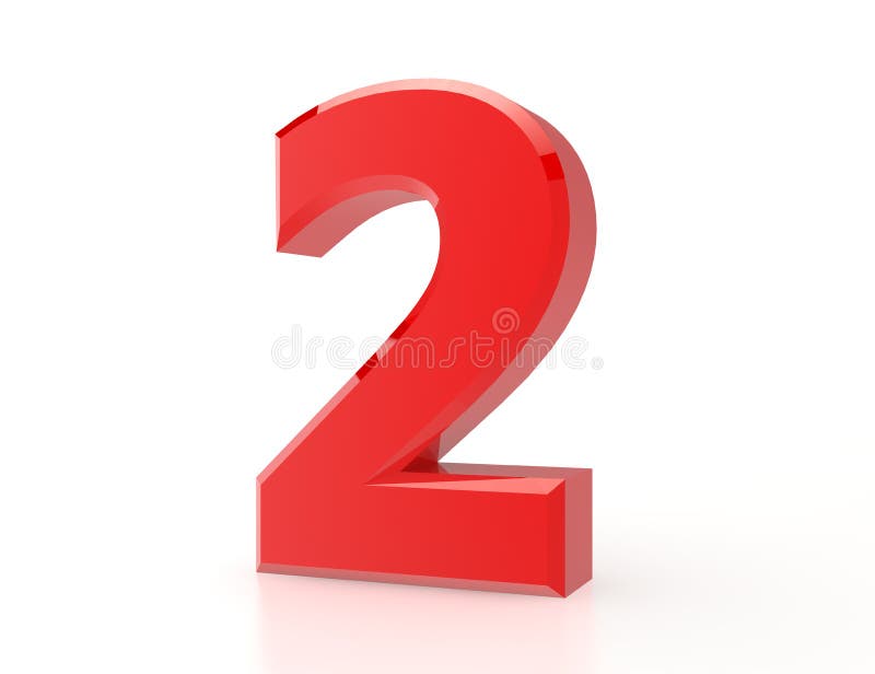 3d Red Number 2 Isolated on White Background Stock Illustration ...