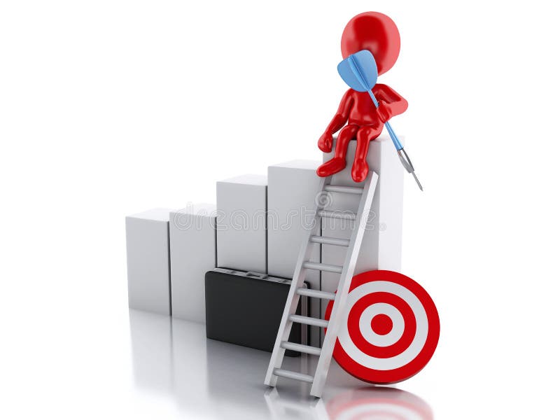 3D people business graph stock illustration. Illustration of shape ...