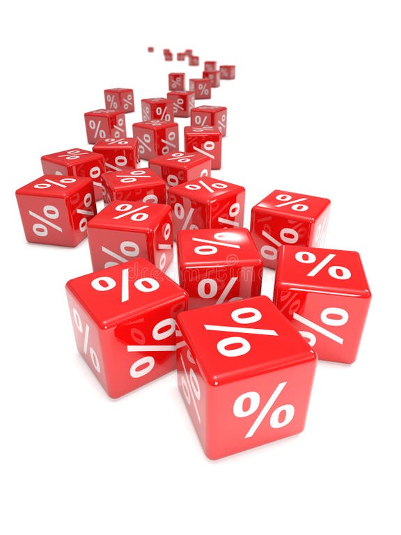 3d Red percent dice stock illustration. Illustration of gamble - 38831404