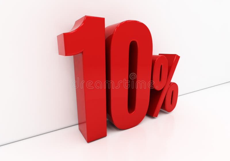 3D red 10 percent stock illustration. Illustration of point - 50767127