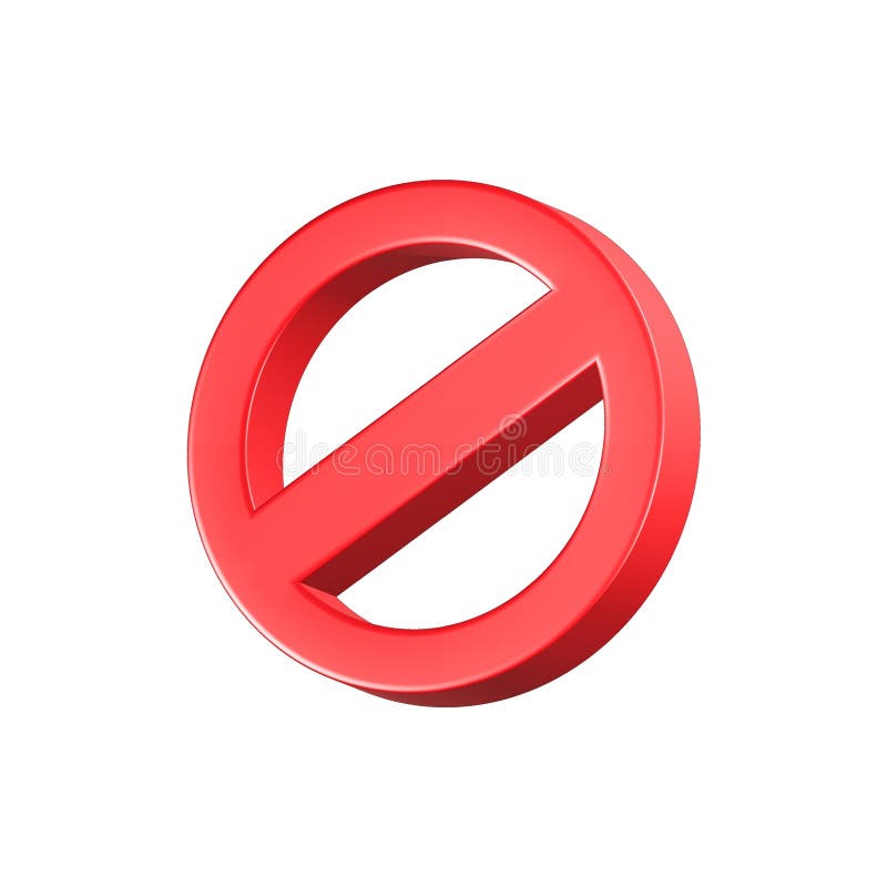 3d Red Prohibited Sign No Icon Warning or Stop Symbol Safety Danger ...