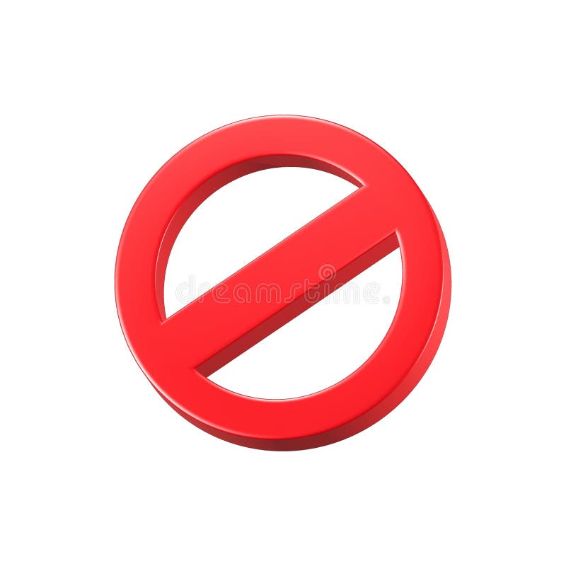 3d Red Prohibited Sign No Icon Warning or Stop Symbol Safety Danger ...