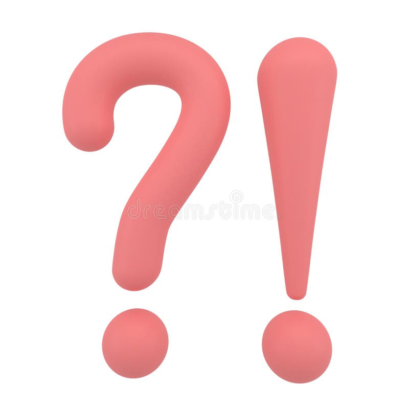 3d Red Question Mark and 3d Red Exclamation Mark, 3d Illustration Stock ...